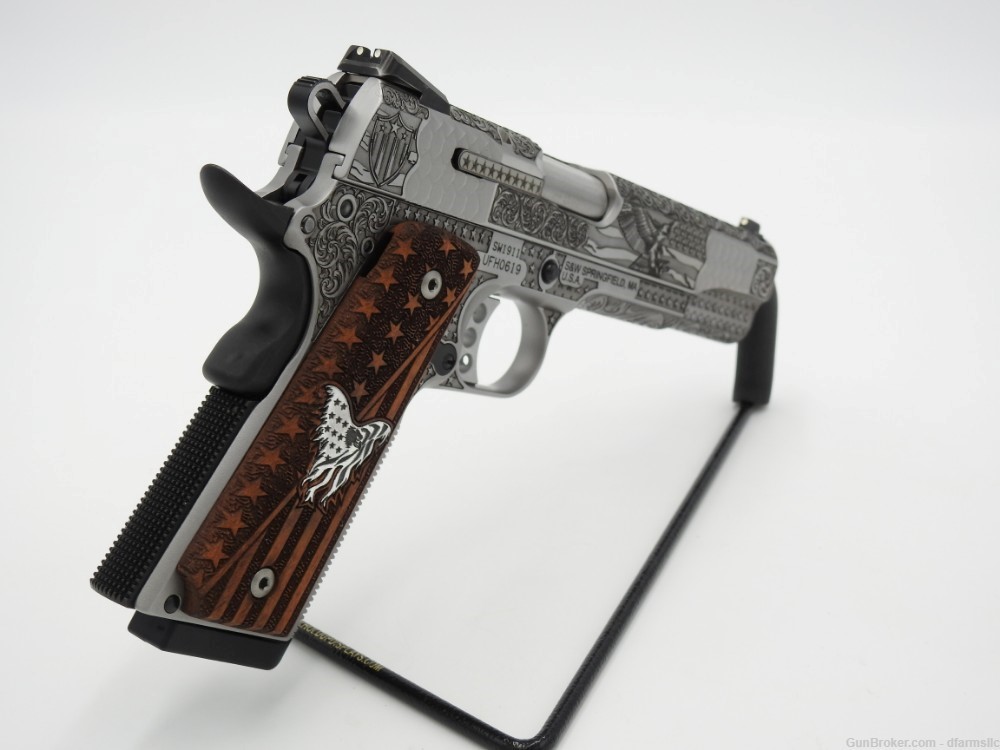 Rare Custom Engraved S&W Smith & Wesson 1911 E Series 45 ACP US Patriot ...
