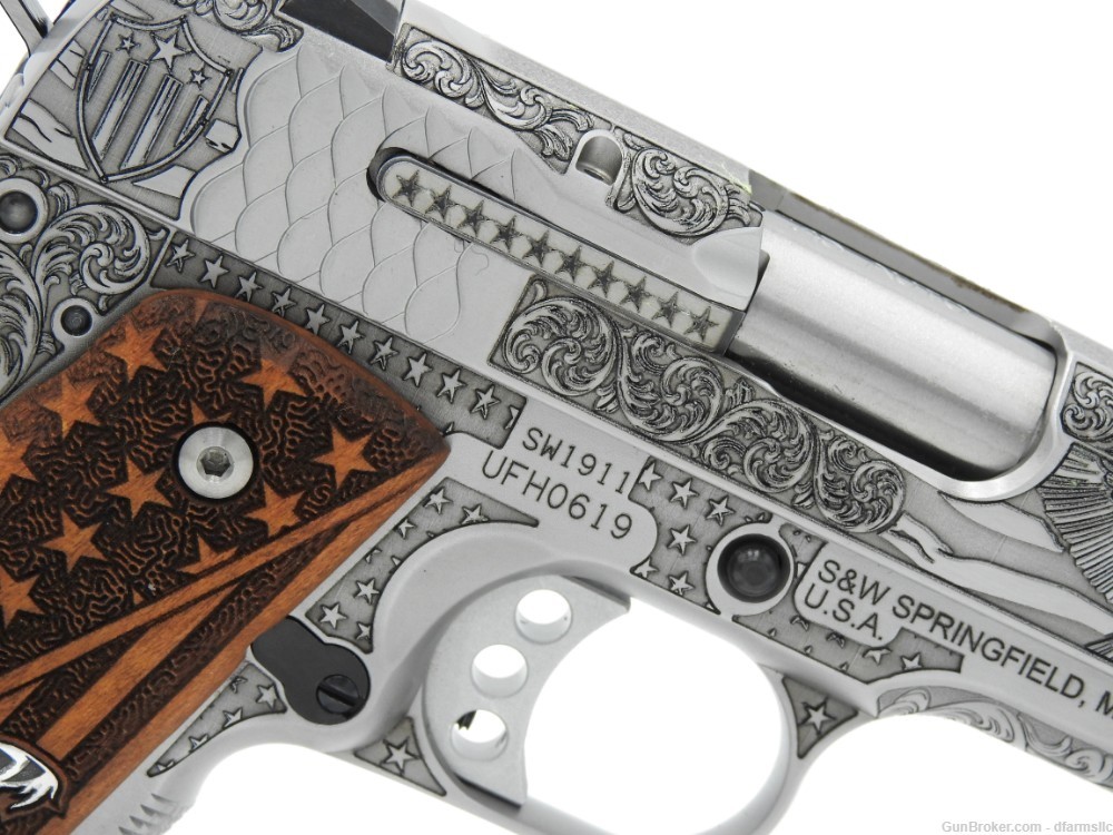Rare Custom Engraved S&W Smith & Wesson 1911 E Series 45 ACP US Patriot ...