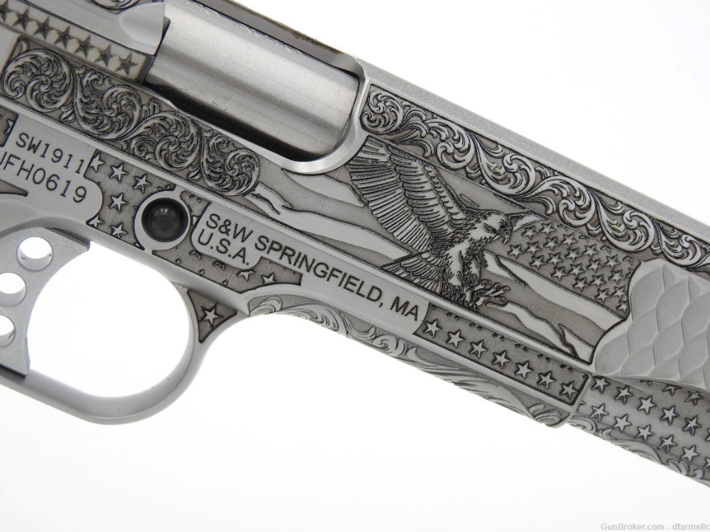 Rare Custom Engraved S&W Smith & Wesson 1911 E Series 45 ACP US Patriot ...