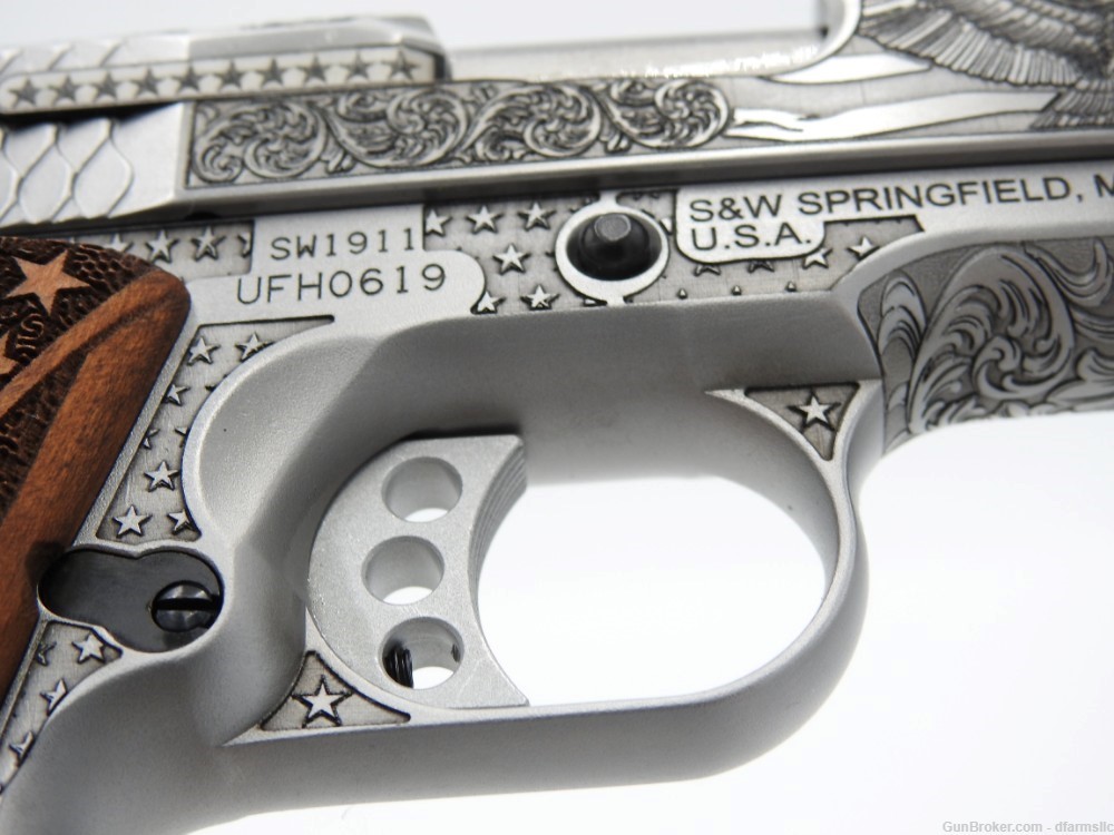 Rare Custom Engraved S&W Smith & Wesson 1911 E Series 45 ACP US Patriot ...