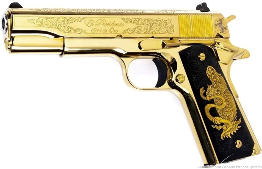 Colt 1911 Gold Engraved Colt EL PRESIDENTE DE ORO - Semi Auto Pistols ...