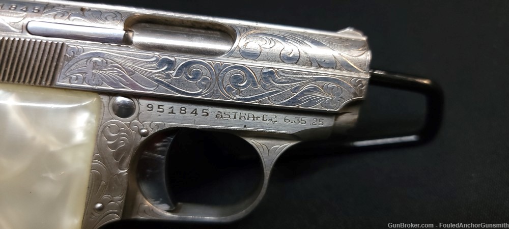 Astra Model 2000 Cub - 25 ACP - Chrome Engraved - Semi Auto Pistols at GunBroker.com : 1023130389