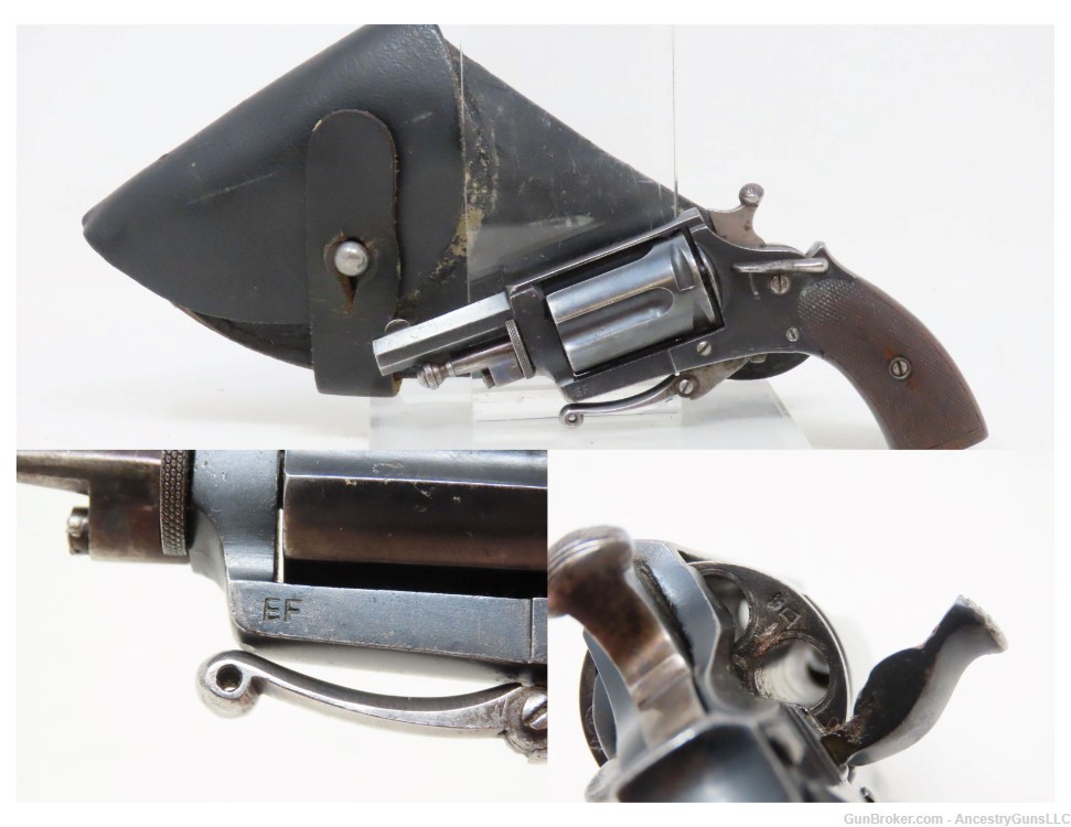 Belgian “VELO DOG” Double Action Revolver C&R FOLDING TRIGGER w/HOLSTER ...