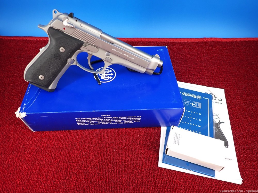 Beretta 96 Inox UNITED WE STAND 40 SW 4.9" All Stainless Mint 97% Mfg 2001 - Semi Auto Pistols ...