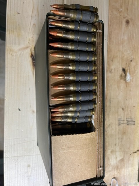 LAKE CITY 7.62x51 M62 TRACER 200 Rounds Linked Belted Ammo Can M240 M60 ...