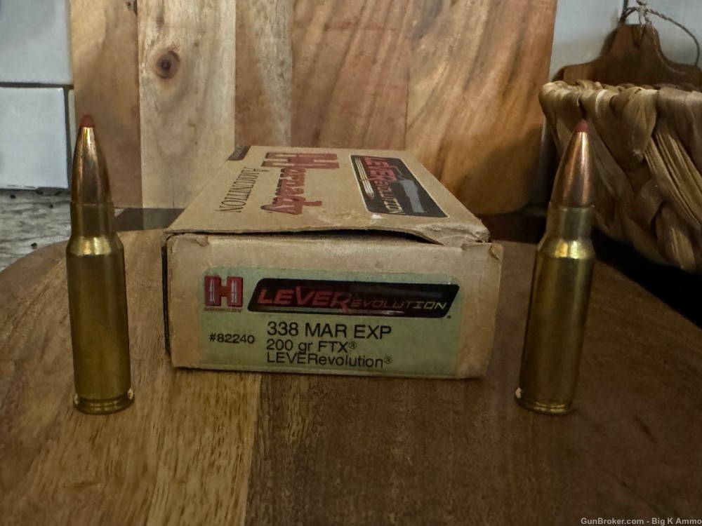 20 Rds 338 Marlin Express Hornady Leverevolution 200gr 338 Mar Exp ...