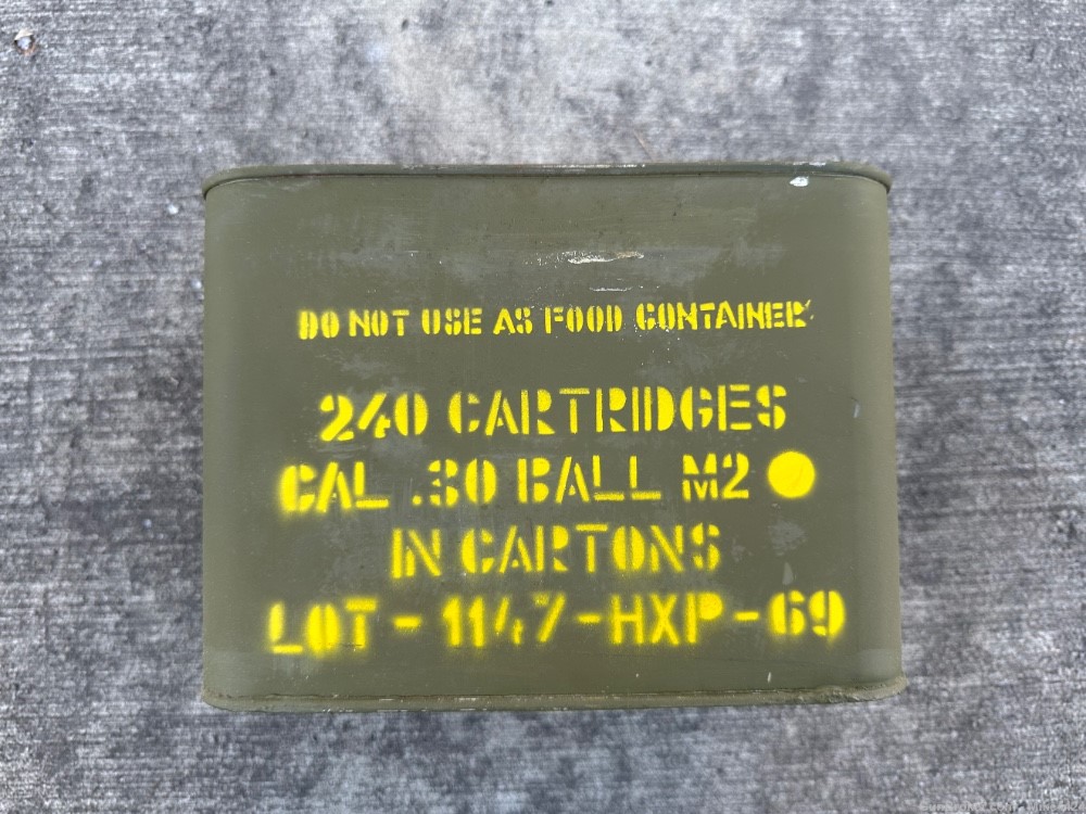 240 Rounds-Sealed Can-30-06 M2 Ball Ammo-Great M1 Garand & M-1917 Ammo ...