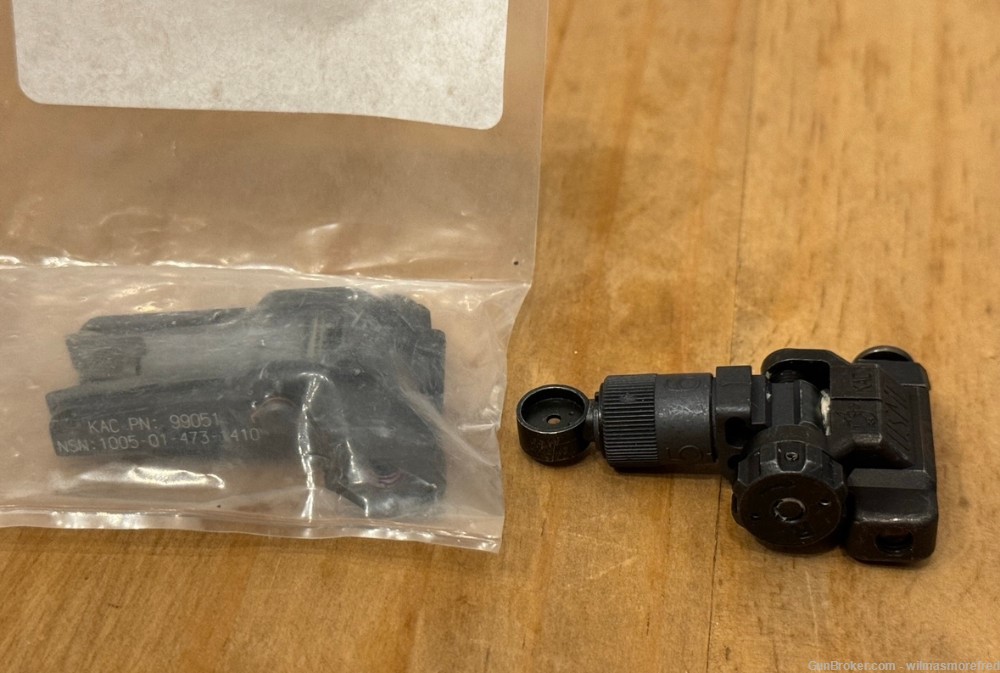 KAC Knights Armament Micro Rear Back Up Iron Sight & M4 Front 99051 ...
