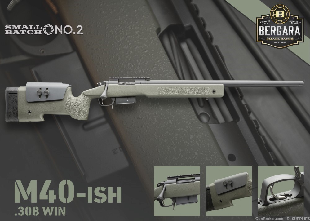 BERGARA M40-ISH USMC MARINE M40 SNIPER CLONE OD GREEN STOCK 24" BBL ...
