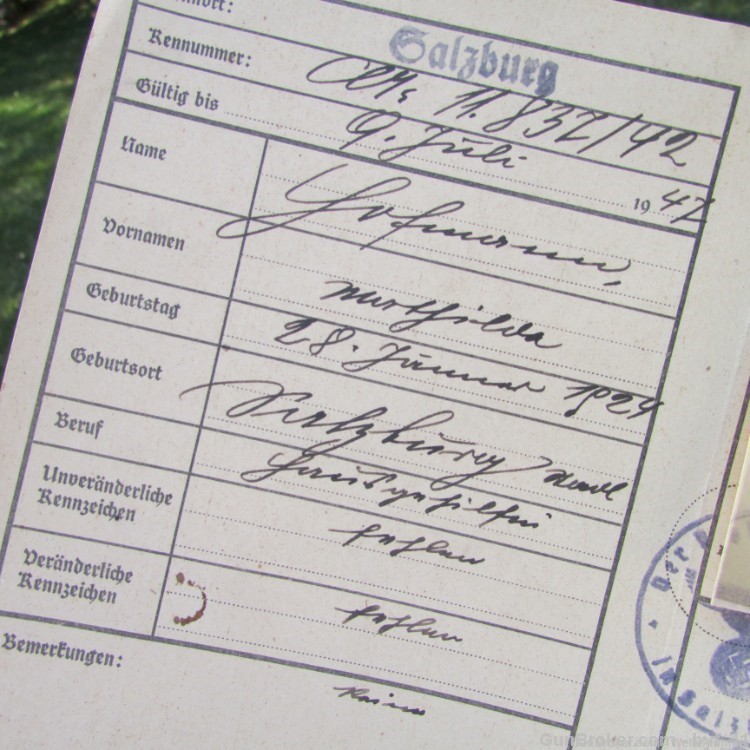 GERMAN WWII NSDAP IDENTIFICATION CARD "KENNKARTE" (JULY 9 1942) - WW1 ...