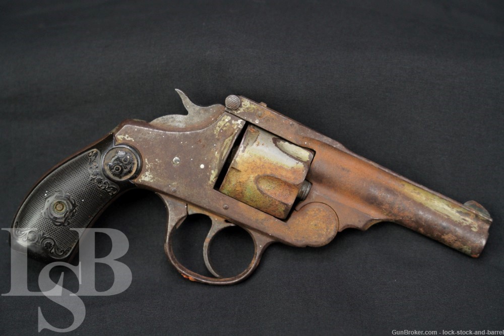 Iver Johnson Large Frame Safety Auto 36 S&W Top Break Revolver 1898 ...