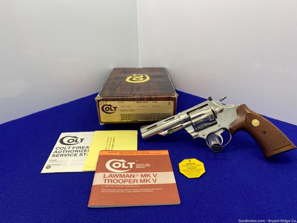 1982 Colt Trooper MKV .357 Mag Nickel 4" *SOUGHT-AFTER 1st YEAR ...