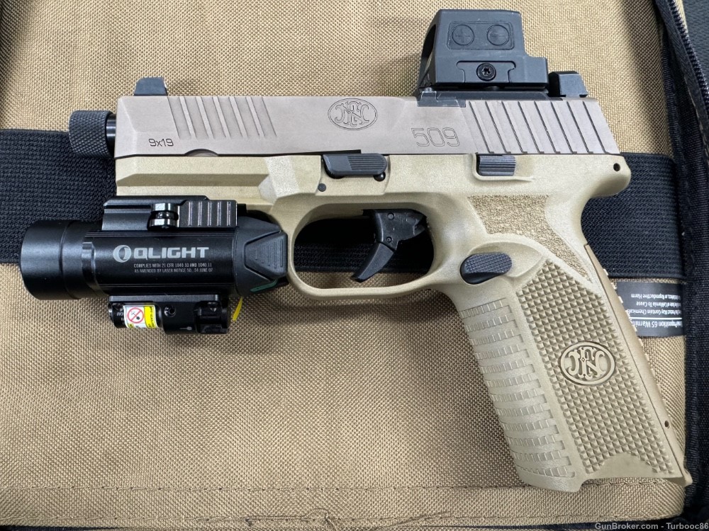 FN 509T 9mm Threaded Barrel with Holosun 509T and Light - Semi Auto ...