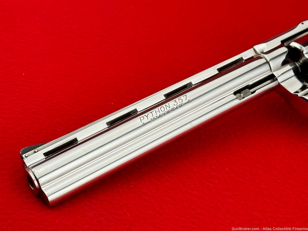 Classic 1981 Colt Python 8" Nickel 357 Magnum *FANCY WOOD TARGET GRIPS ...