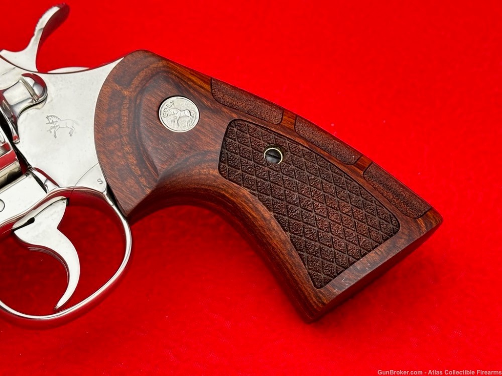 Classic 1981 Colt Python 8" Nickel 357 Magnum *FANCY WOOD TARGET GRIPS ...