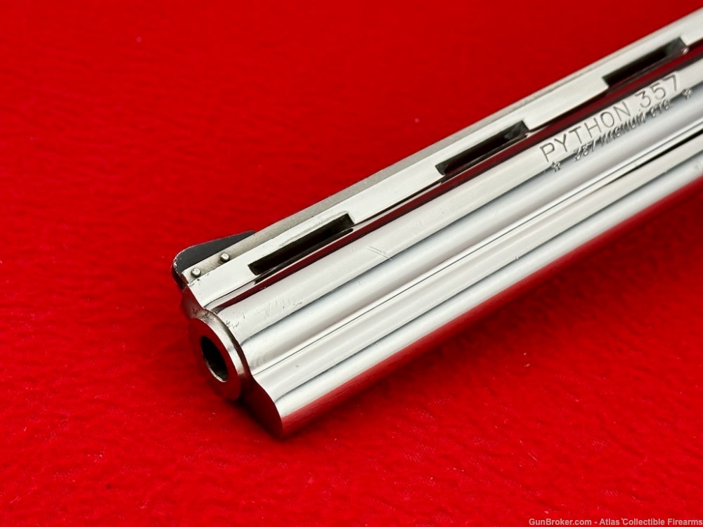 Classic 1981 Colt Python 8" Nickel 357 Magnum *FANCY WOOD TARGET GRIPS ...