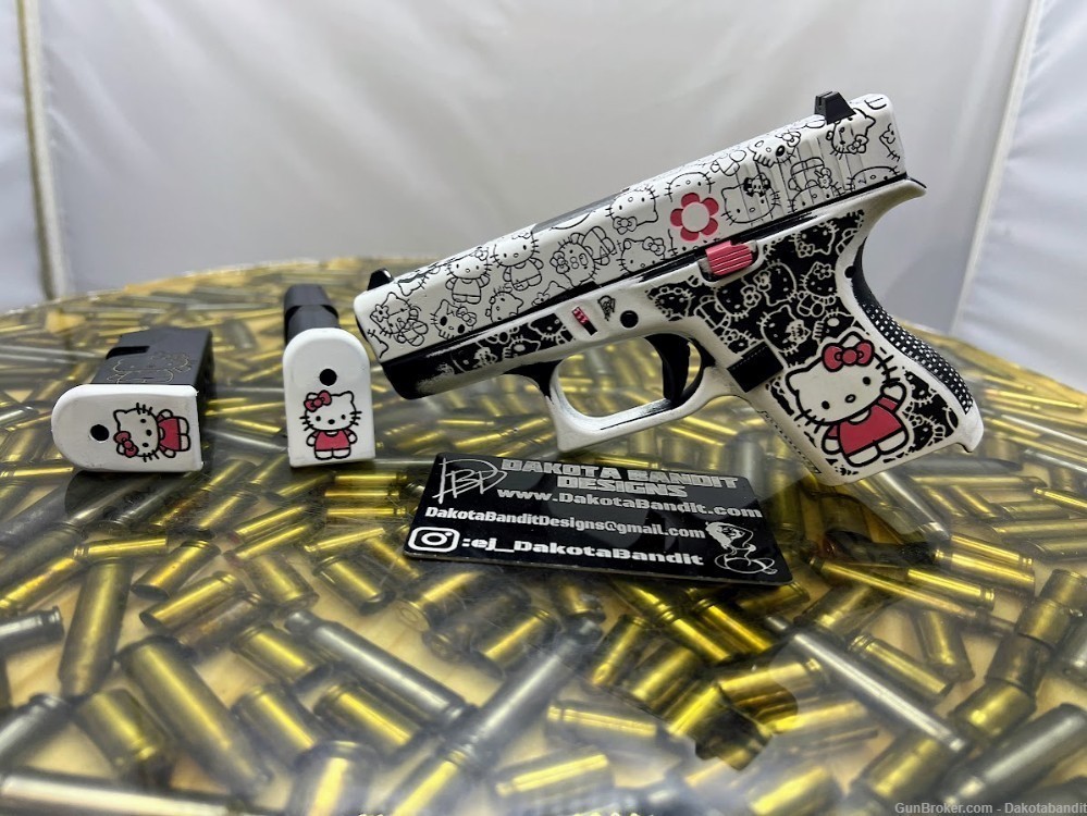 Hello Kitty Glock 42 380acp Engraved and Cerakoted with Custom Case ...