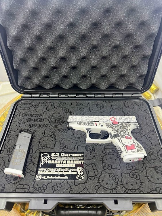 Hello Kitty Glock 42 380acp Engraved and Cerakoted with Custom Case ...