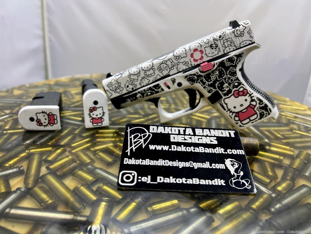 Hello Kitty Glock 42 380acp Engraved and Cerakoted with Custom Case - Semi Auto Pistols at ...