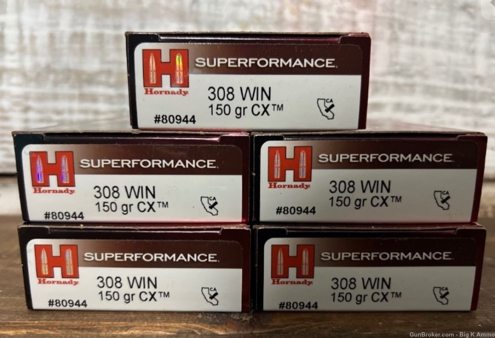308 winchester .308 WIN CX 150 Gr Hornady super performance - Rifle ...