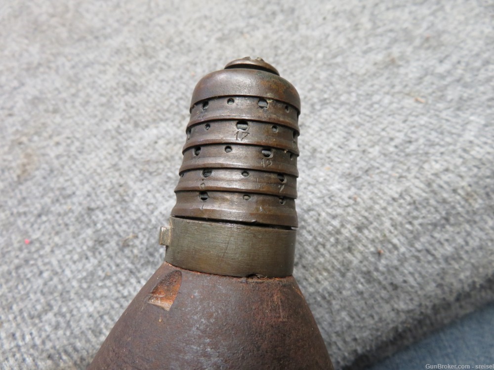 WWI US MILITARY 75MM ARTILLERY PROJECTILE W/ UNUSUAL FUZE-GAS ROUND ...