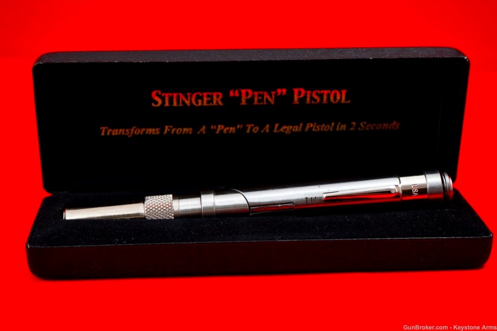 Scarce & Desired Stinger Pen Gun .22 LR Pistol w/ Original Case 100% ...