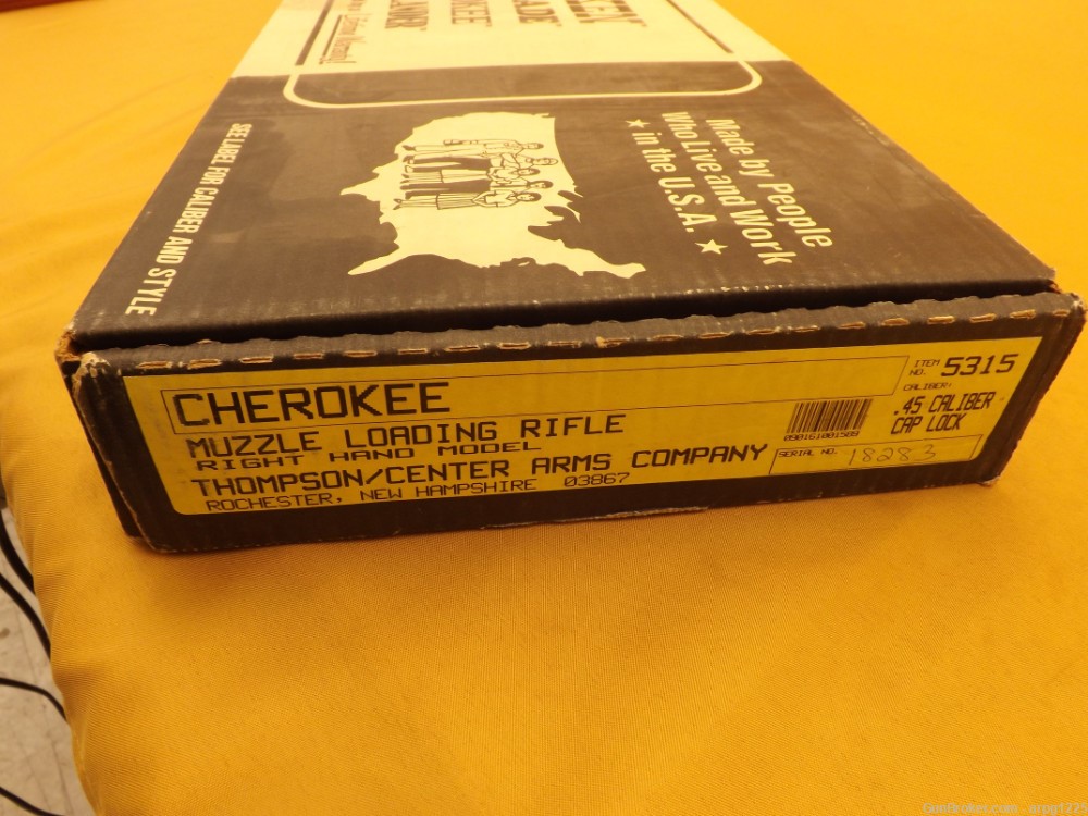 THOMPSON CENTER CHEROKEE .45BP PERCUSSION BLACK POWDER RIFLE IN THE BOX ...