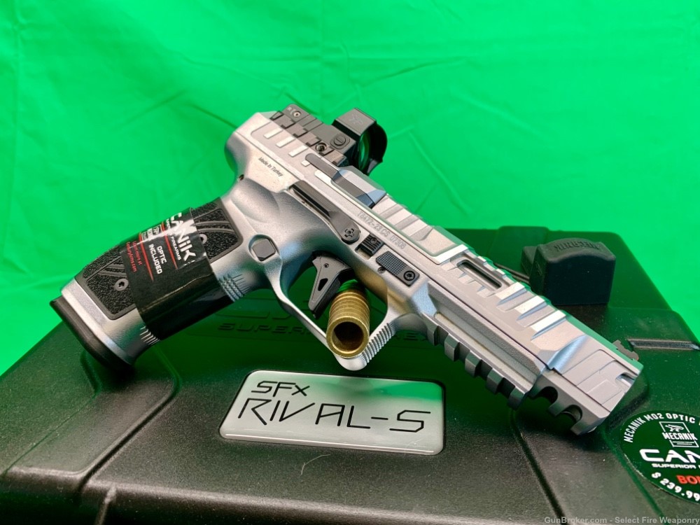 New in Box SFX Rival-S 9mm Rival S Chrome Steel Frame w/ factory optic ...