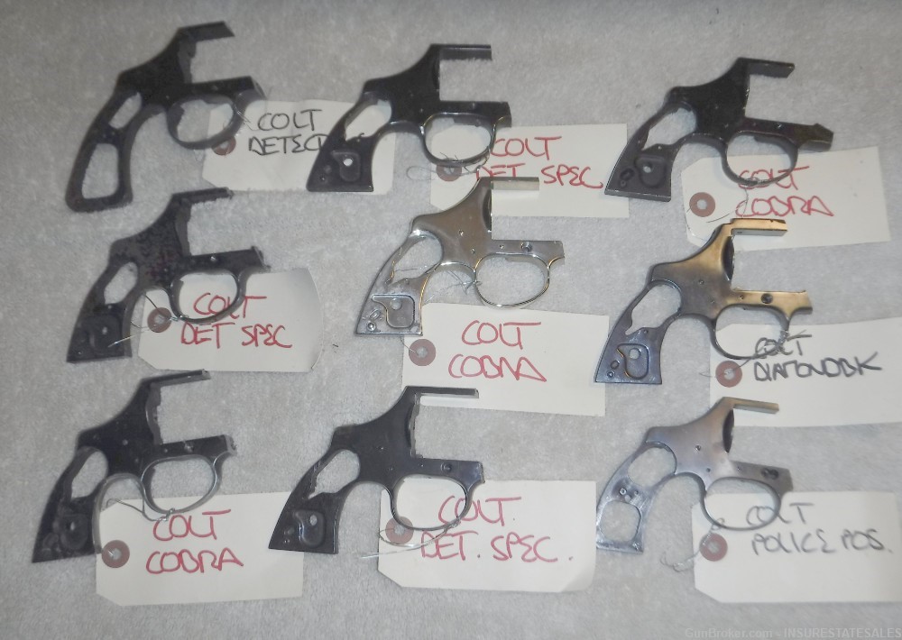 NINE (9) COLT REVOLVER FRAME SECTIONS. NICE COLLECTION., - Other Pistol ...