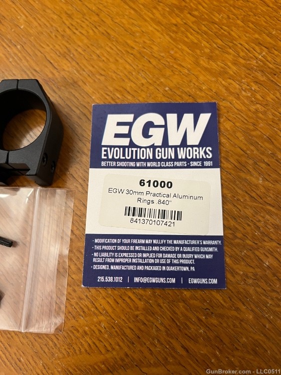 EGW 30mm Practical Aluminum Scope Rings .840" Evolution Gun Works 61000 ...