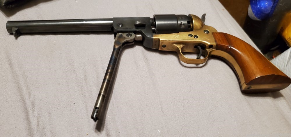 Navy Arms Black powder revolver w/holster.44 cal. Mint no ffl needed ...