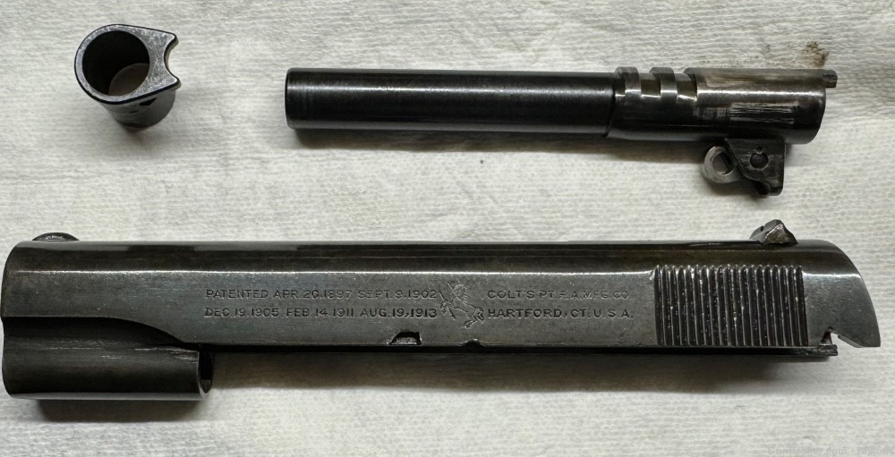 Nice colt 1911 US army 1918 .45 slide barrel ww1 complete military ...