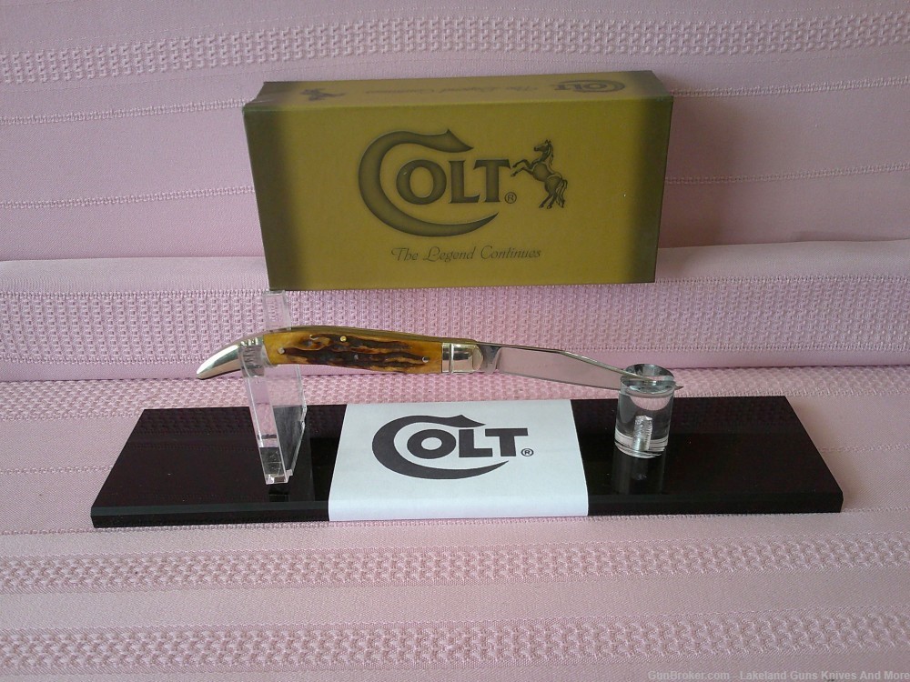 Rare New in Box Colt CT685 Brown Stag Bone Handle Toothpick Pocket ...