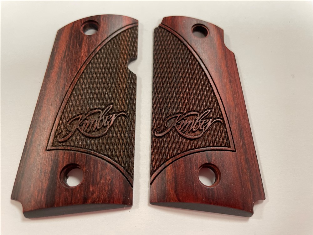 Altamont Wood Grips - Kimber Micro 9 Super Rosewood Checkered Laser ...