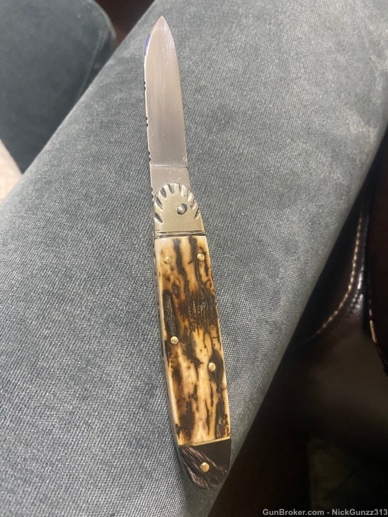 Custom Hubertus Knife with Mammoth Ivory and custom file work ...