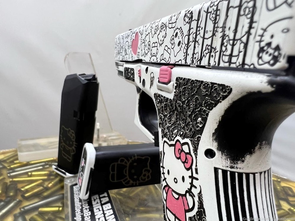 Hello Kitty Glock 19C 9MM Engraved with Custom Case - Semi Auto Pistols at GunBroker.com ...