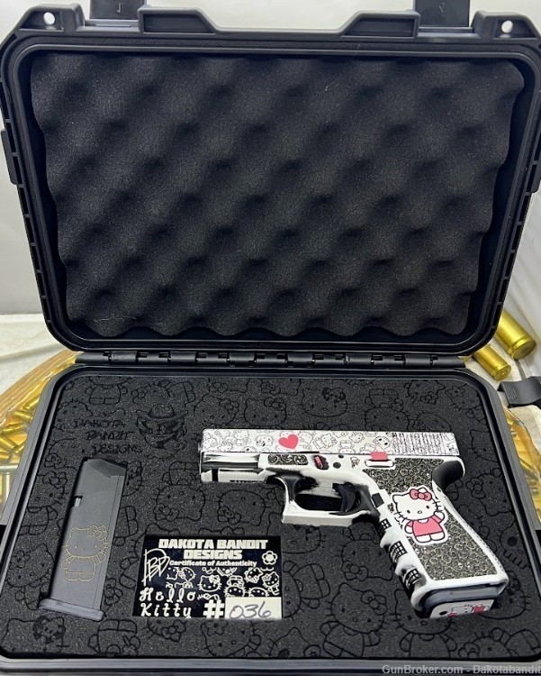 Hello Kitty Glock 19C 9MM Engraved with Custom Case - Semi Auto Pistols ...