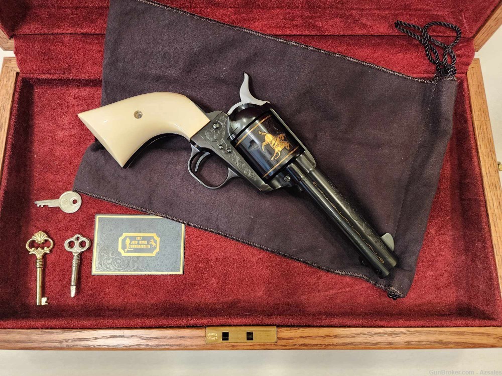 Colt SAA John Wayne Commemorative 45 LC Ivory Grips w/ Presentation Box ...