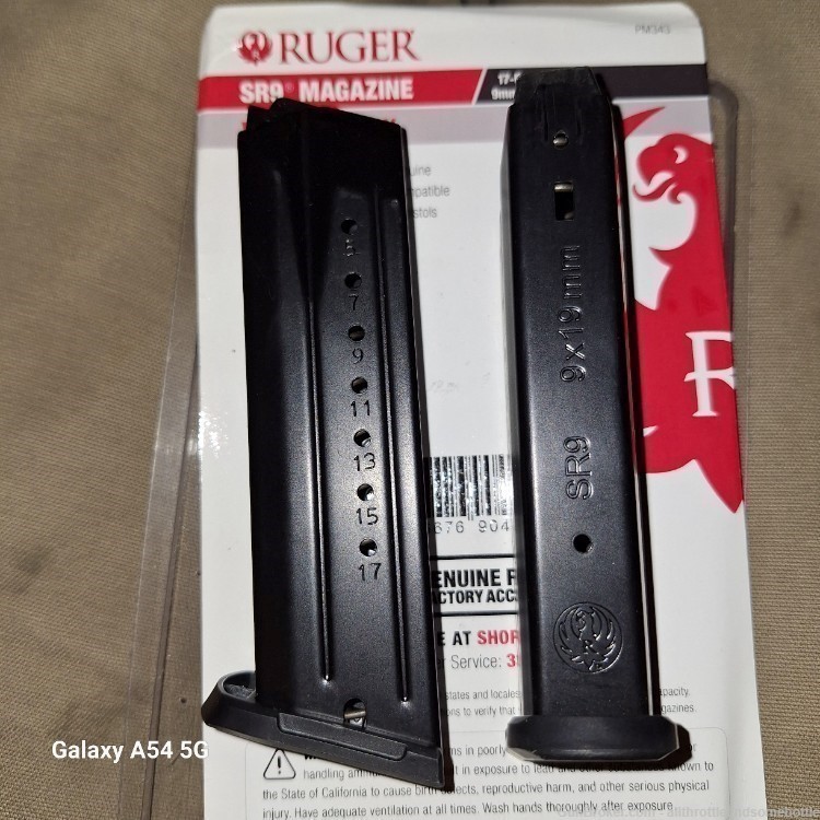 (2) new factory SR9 Ruger 2-pack magazines in package fit pistol & carbine - Pistol Magazines ...