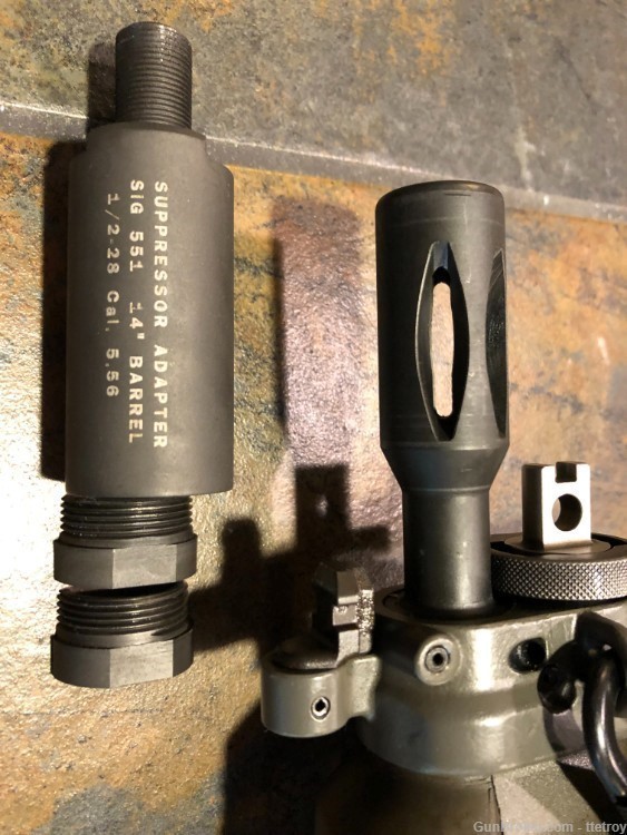 Sig 551 with 14" barrel Suppressor Silencer adapter Sig 552 551 550 ...