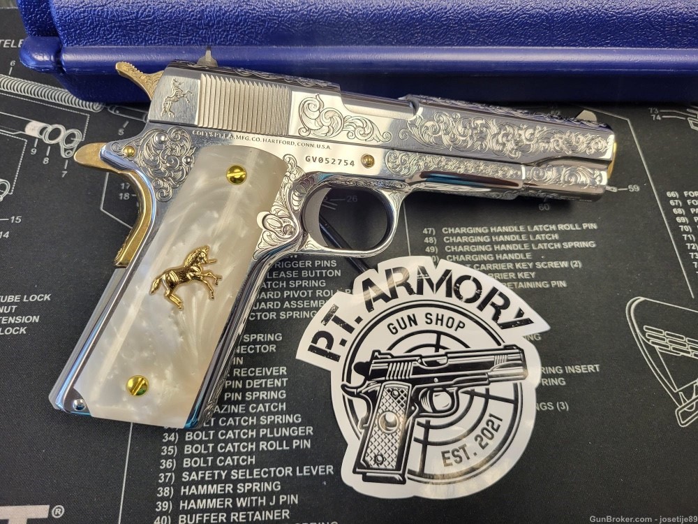 Colt engraved 38 super El Patron - Semi Auto Pistols at GunBroker.com ...