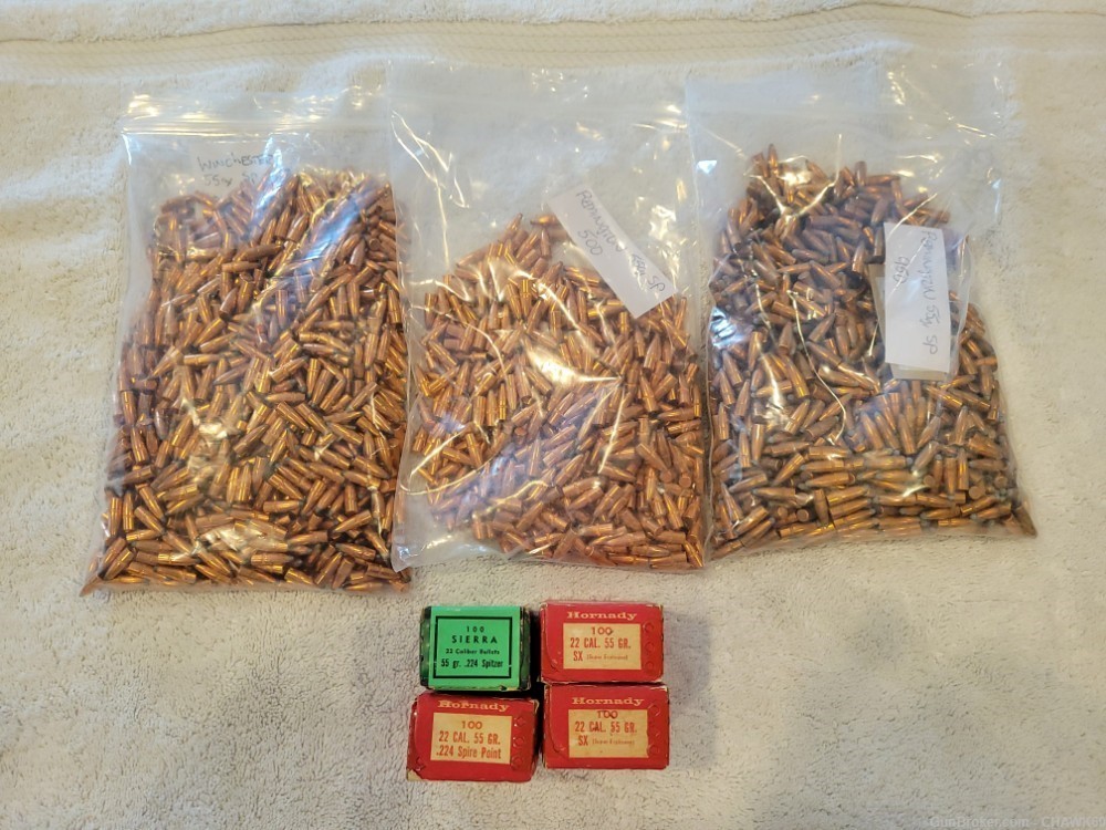 Bulk 55gr Winchester Remington Sierra Hornady .223 bullets - Reloading ...