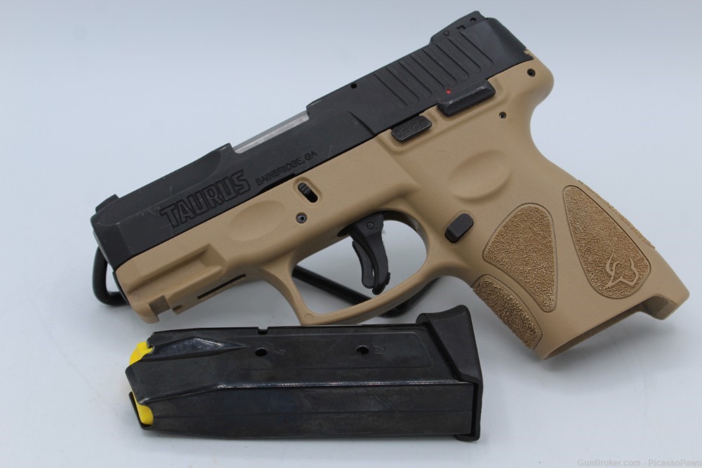 TAURUS PT111 G2A G2C DESERT TAN / BLACK W/ ONE 12 RD MAGAZINE - Semi ...