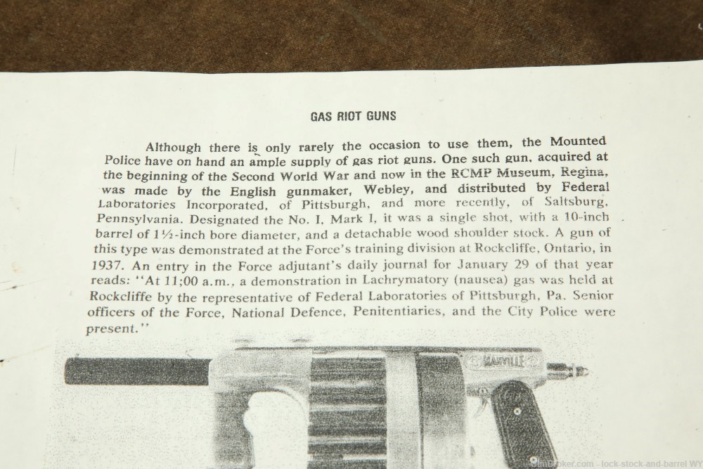 Authentic 1940 Manville Gas Grenade Machine Gun 25mm 18inch 18 Rounds ...