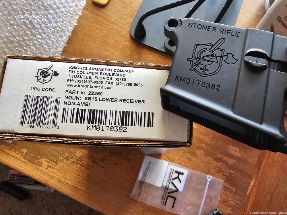 Knights Armament Stripped SR15 Lower SR-15 AR15 w/KAC Safety & KAC TG ...