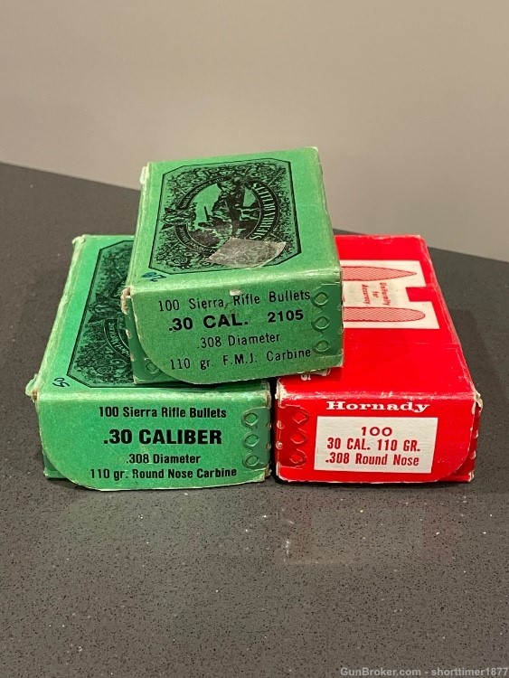 178 total .30 caliber 110 grain round nose carbine bullets - Reloading ...