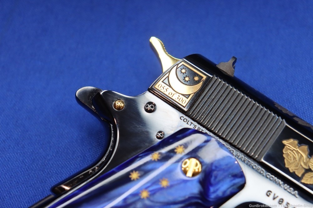 Colt 1911 LADY OF GUADALUPE Pistol 38 SUPER 1 of 300 Mexico GOLD ...