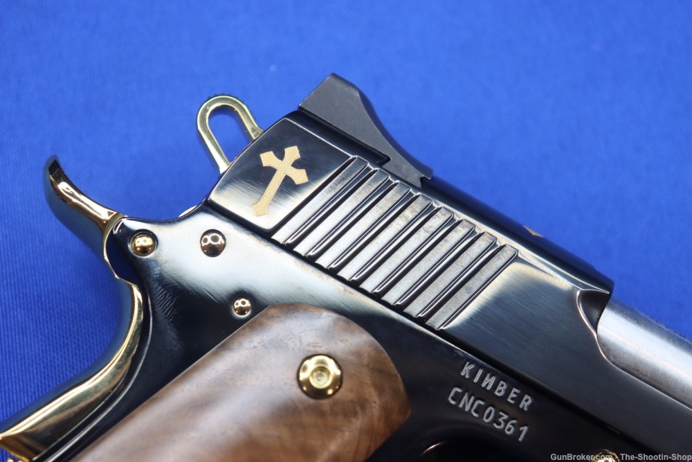 Kimber Crusader Pistol High Polished Gold 45ACP 1911 PSALM 144:1 Cross ...
