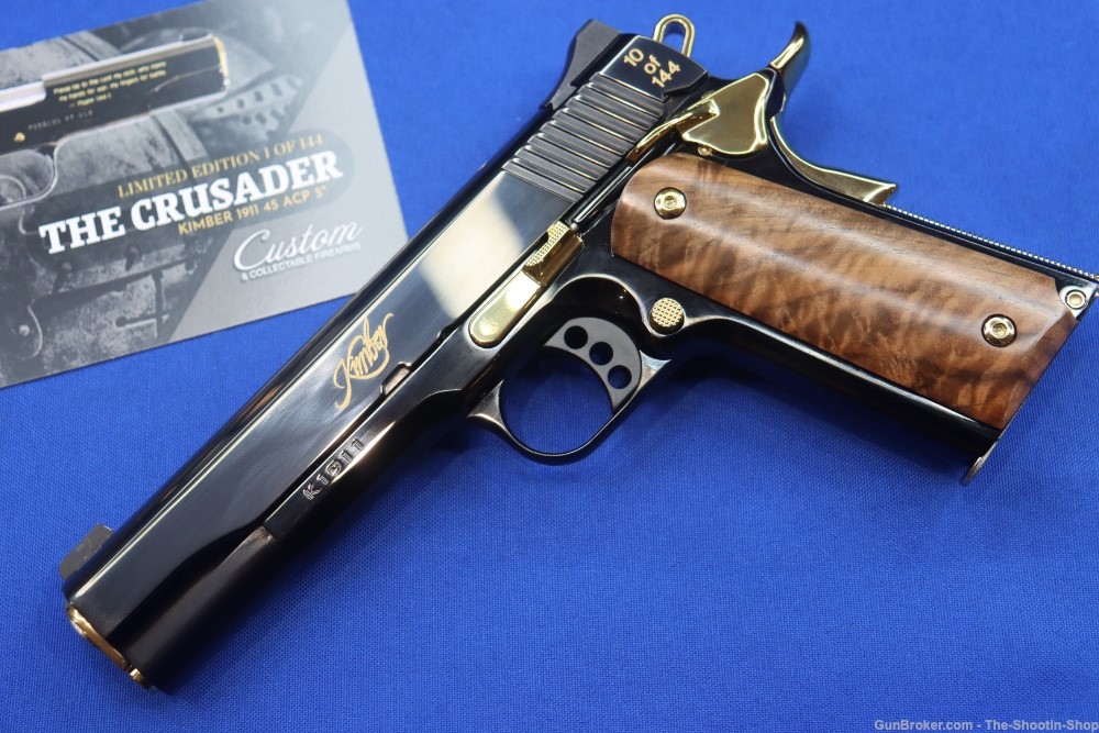 Kimber Crusader Pistol High Polished Gold 45ACP 1911 PSALM 144:1 Cross ...