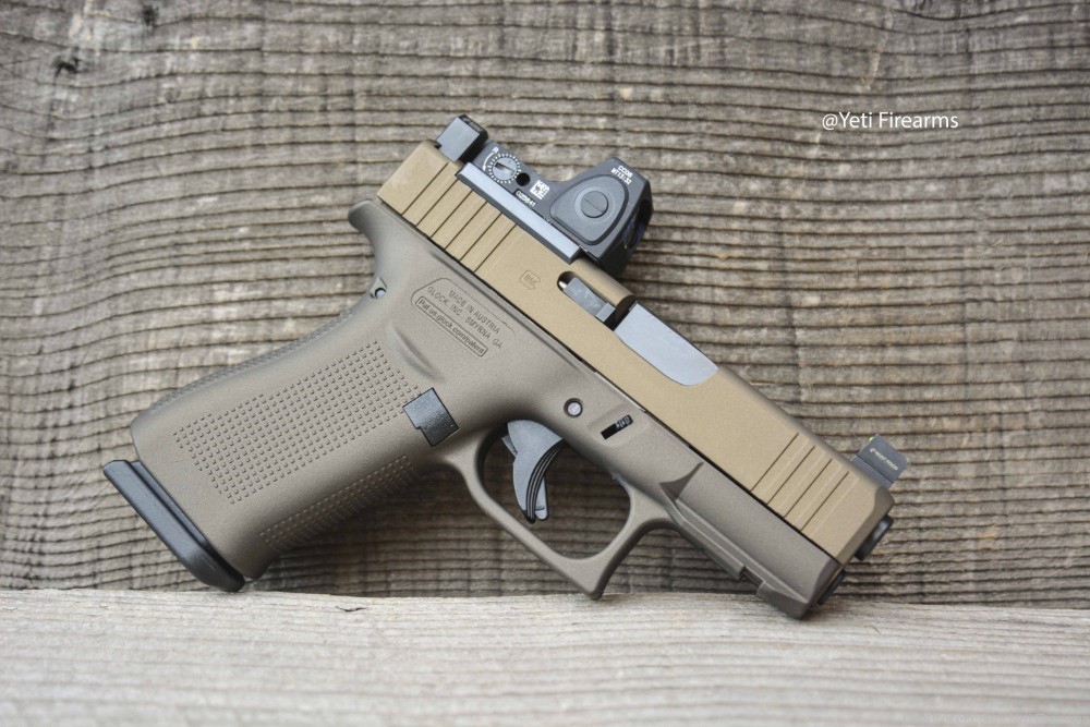 Glock 43x MOS 9mm Burnt / Midnight Bronze W/ CHPWS RMRcc 3.25 MOA No CC ...